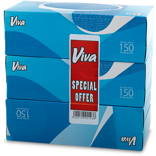 Viva Facial Tissues 2+1 Free 150's | Harco Trading Ltd - Μanufacture ...